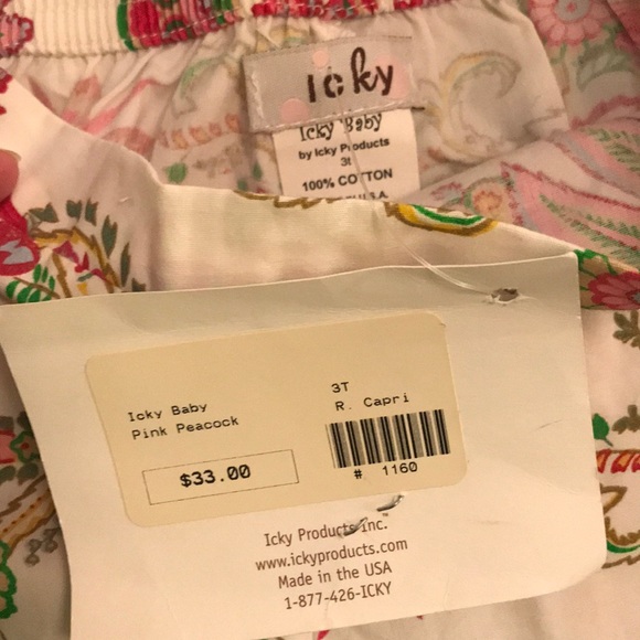 Icky Baby | Bottoms | New Icky Baby Pink Peacock Ruffle Pants Paisley ...